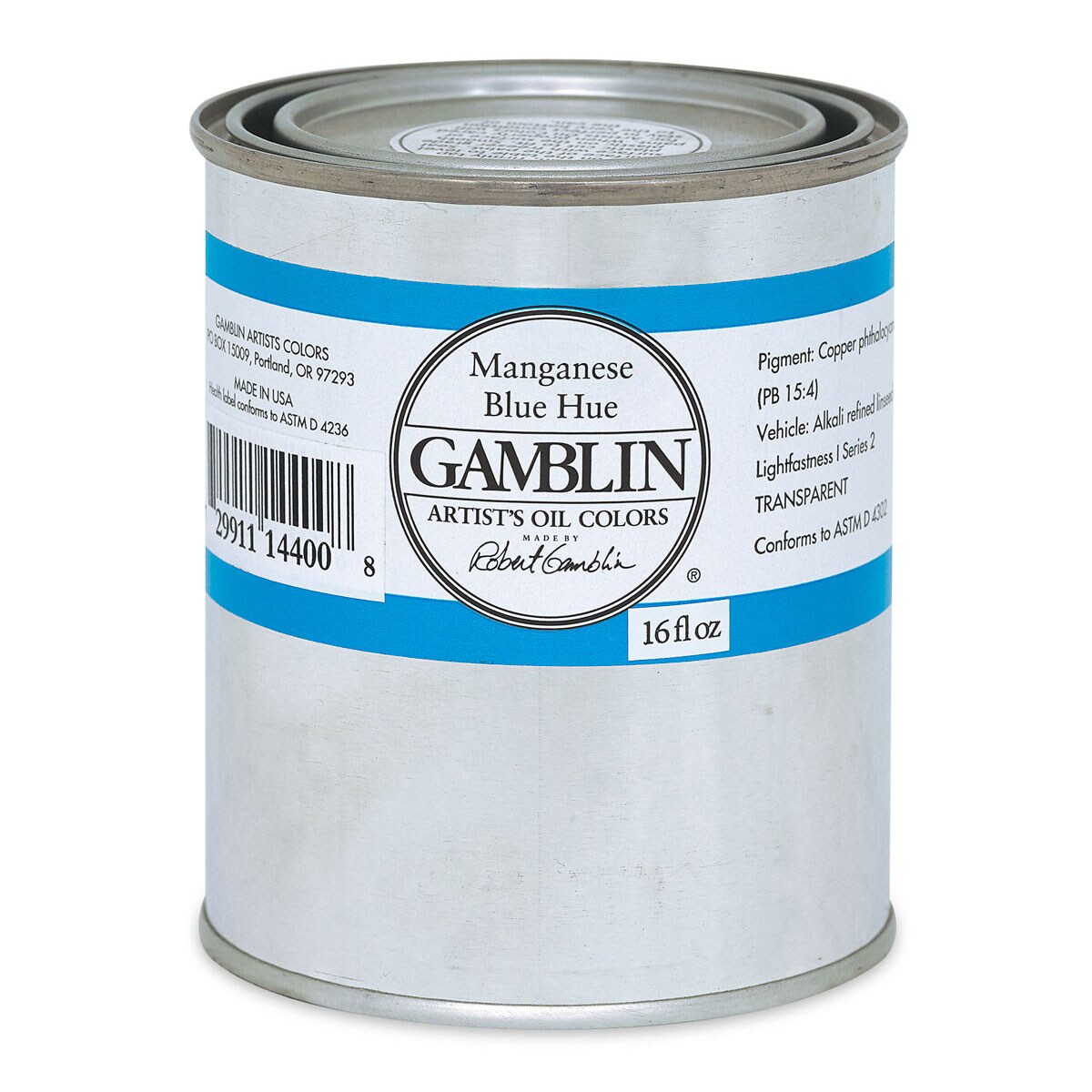 Gamblin Artist's Oil Color - Manganese Blue Hue, 16 oz Can | Michaels