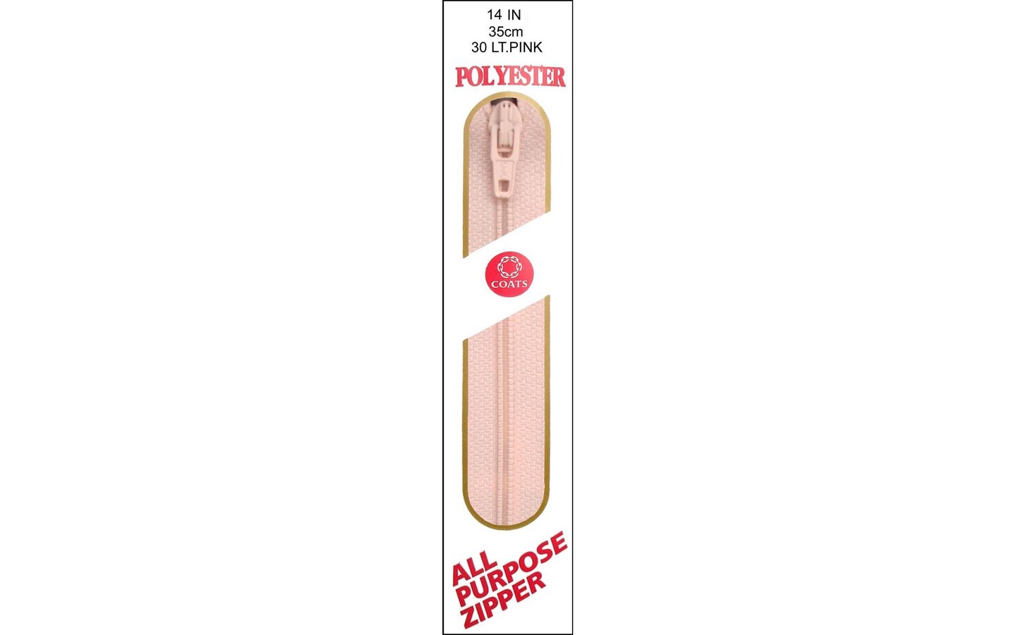 C&C Poly All Purpose Zipper 14" Light Pink | Michaels