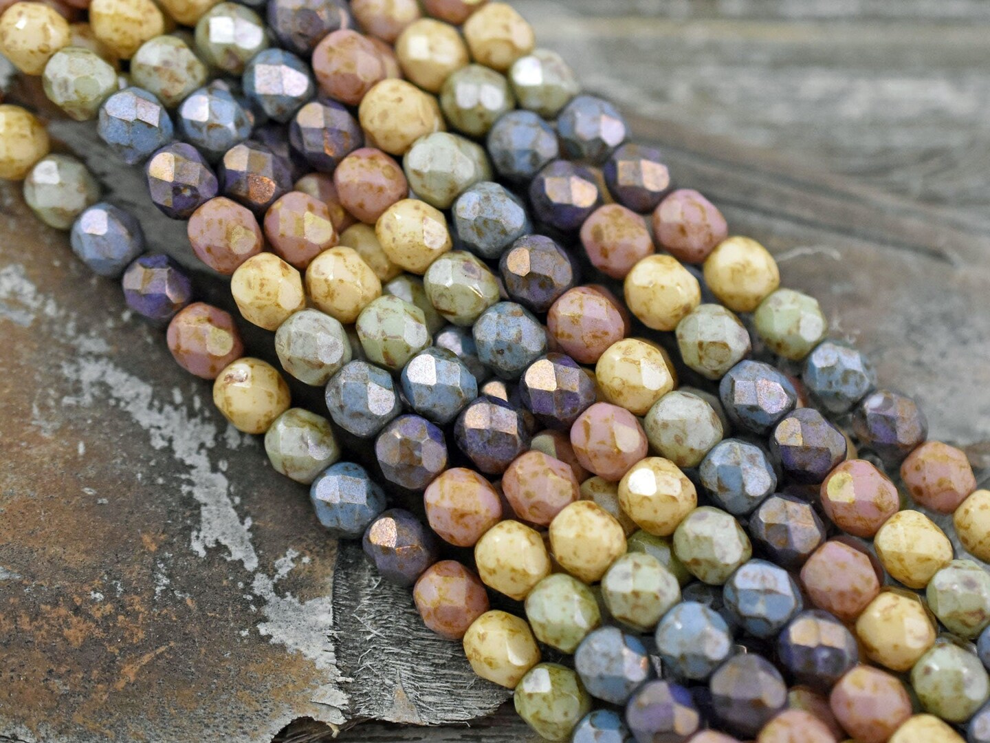 *25* 6mm Opaque Gemtone Picasso Fire Polished Round Beads | Michaels