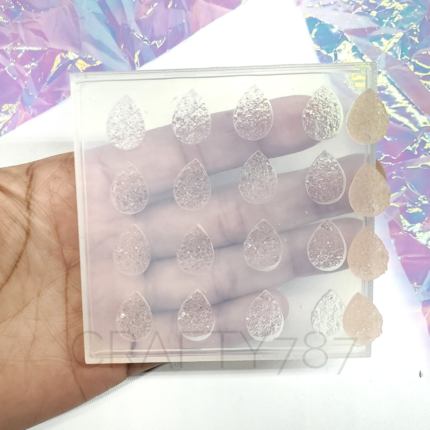 Tear Drop Druzy Silicone Mold 10mmx14mm, 8 Pairs(B1) | Michaels