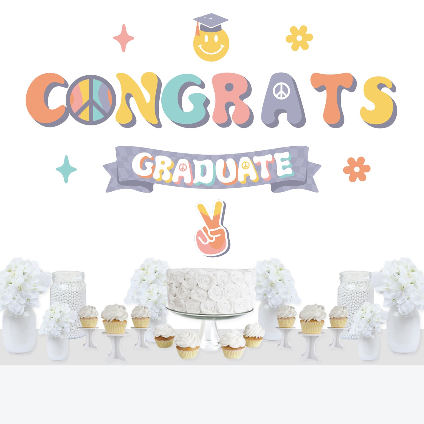 Big Dot of Happiness Groovy School Graduation Party Photo Backdrop ...