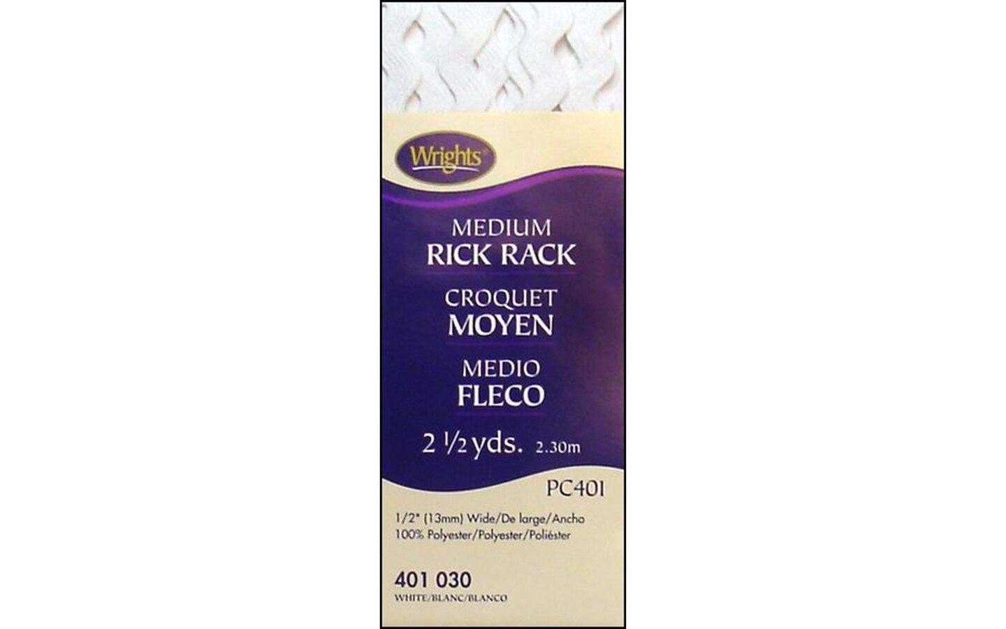 Wrights Medium Rick Rack 2.5yd White | Michaels