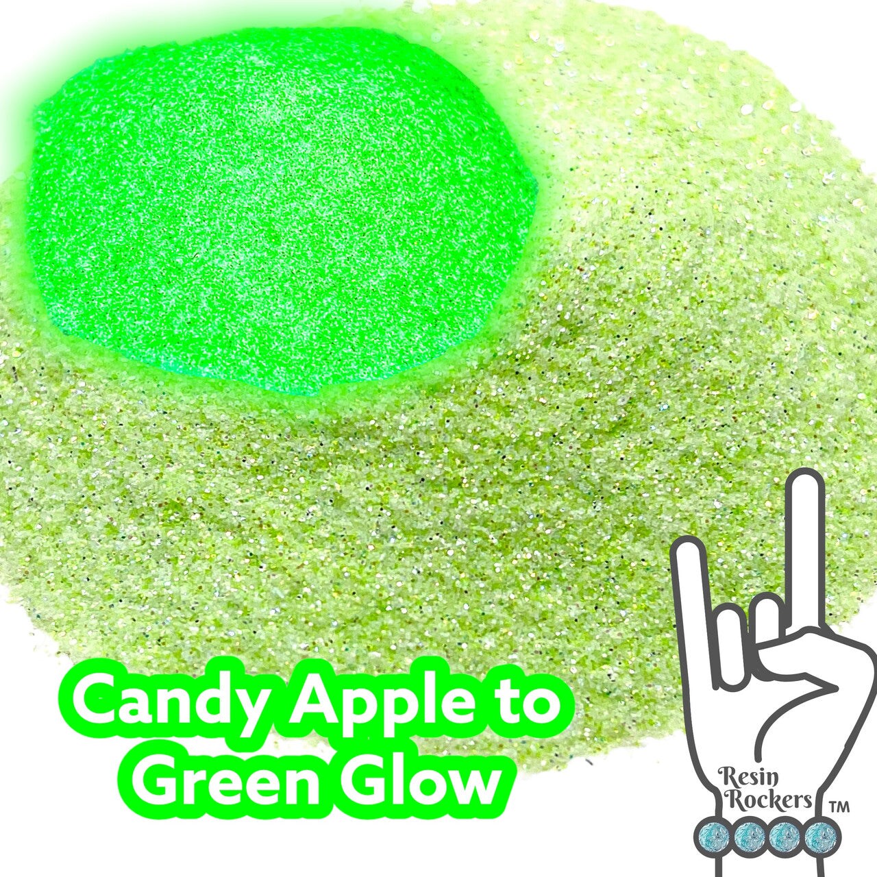 Glamour and Glow Candy Apple to Green Glow in the Dark Pixie for Poxy ...
