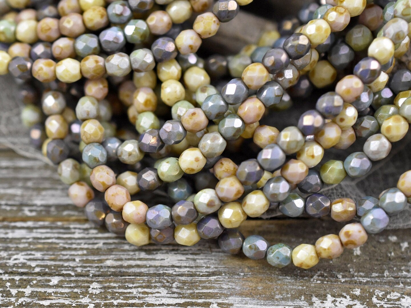 *50* 4mm Gemtone Picasso Fire Polished Round Beads | Michaels