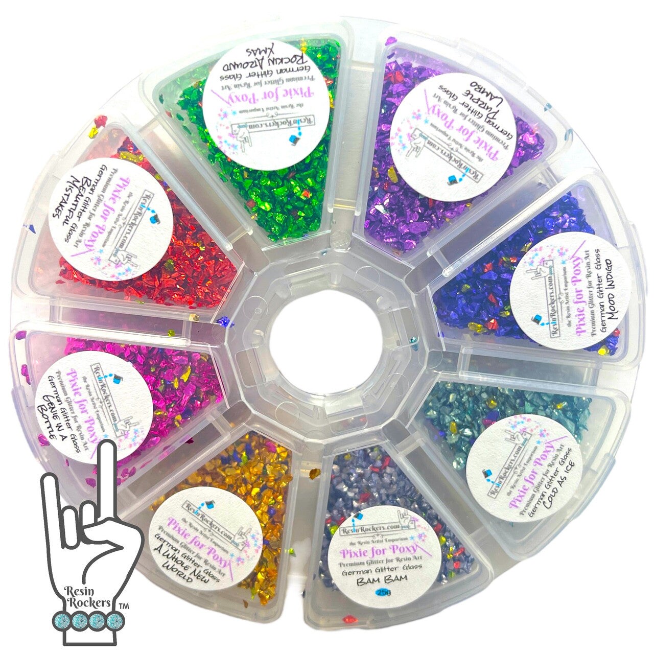 TREAT YO' SELF Mini German Glitter Sampler Combo of 8 Pixie for Poxy ...