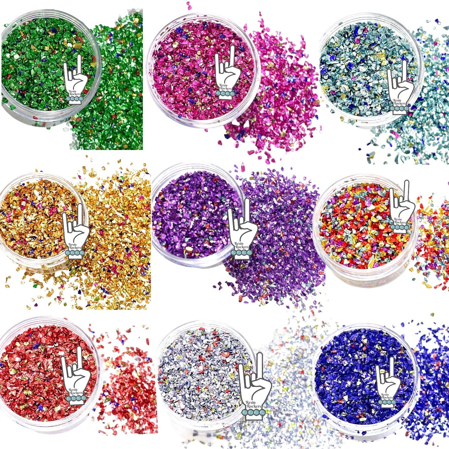 Resin Rockers Premium Grade German Glass Glitter Mix Bundle for Epoxy ...