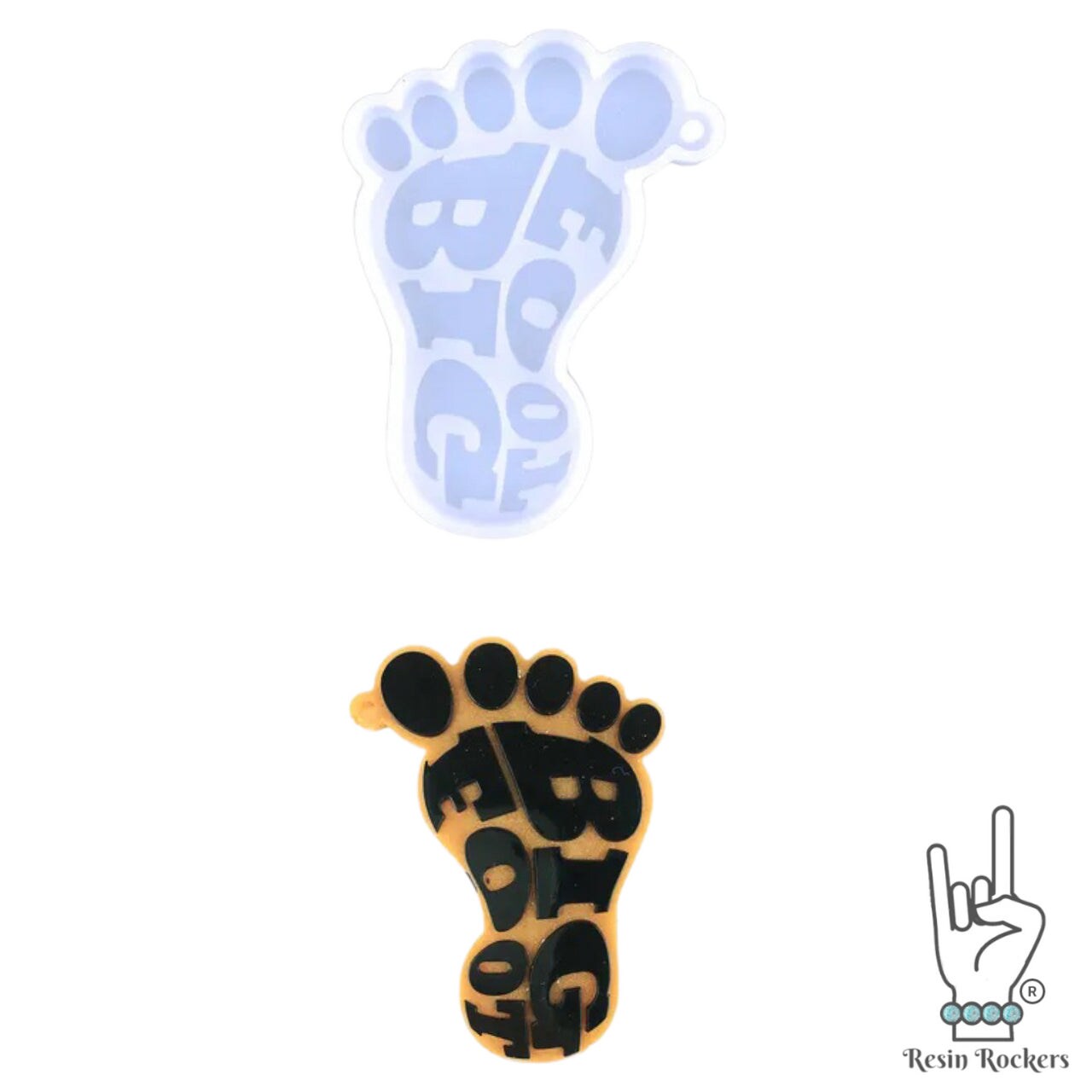 UV Safe Bigfoot Word Footprint Silicone Mold for UV or Epoxy Resin Art ...