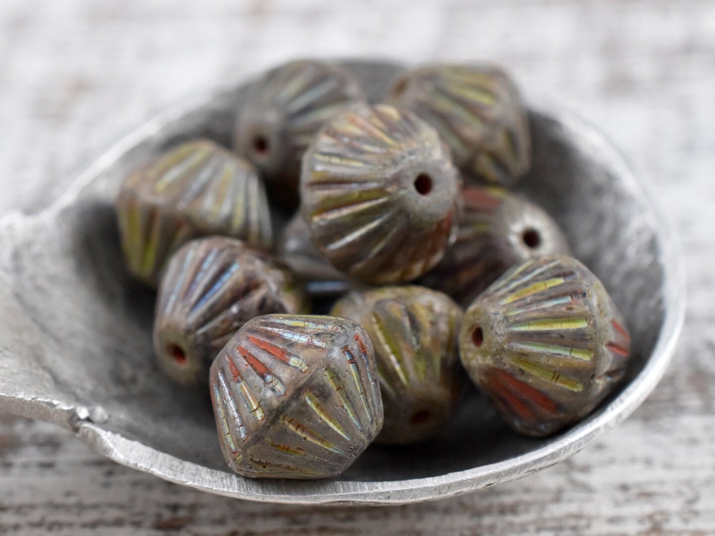 *10* 11mm Red Travertine Fluted Bicone Beads | Michaels