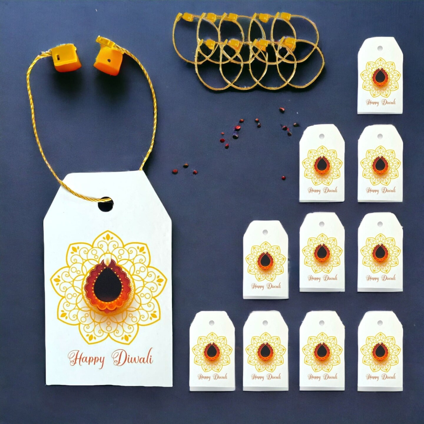 10 Printed Happy Diwali Gift Tags For Diwali Gifts Bags, Deewali Tags ...
