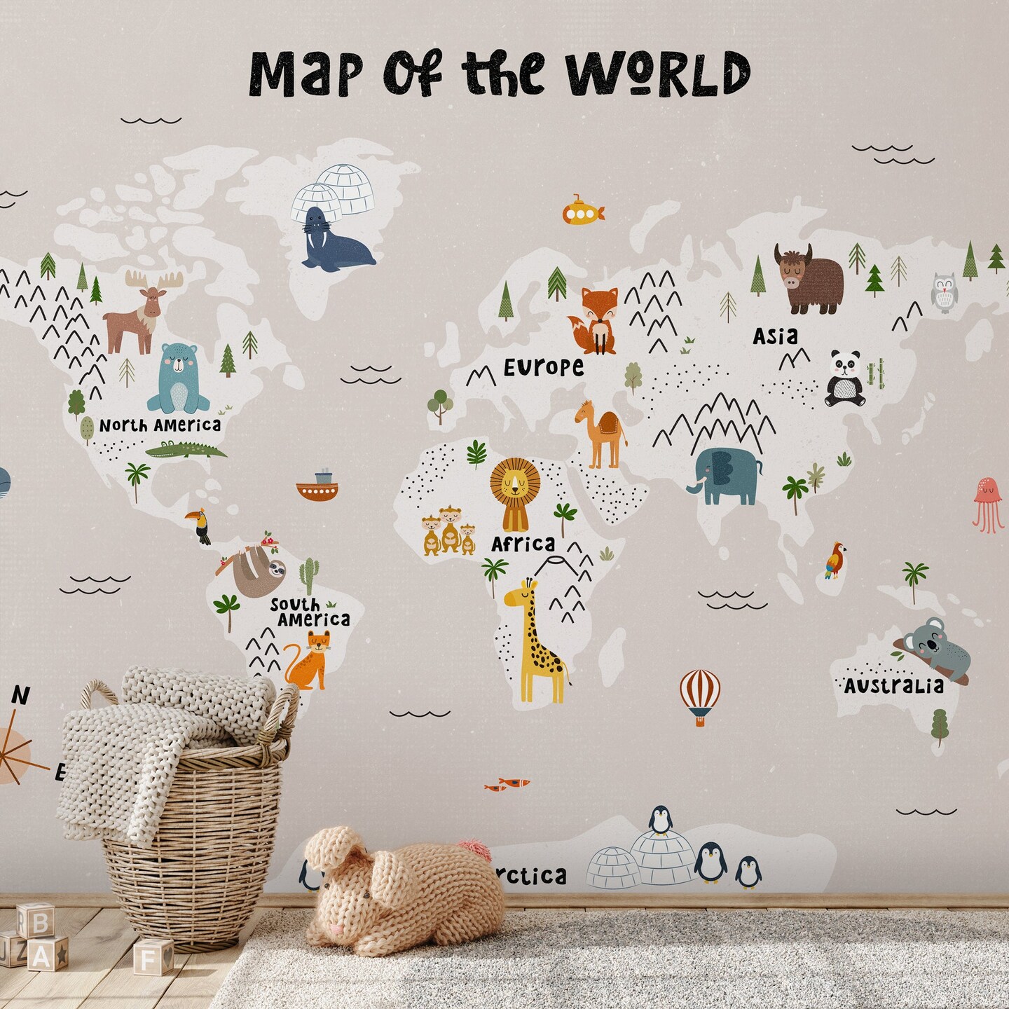 Minimalist Map Neutral by Elena David - Peel & Stick Wall Mural | Michaels