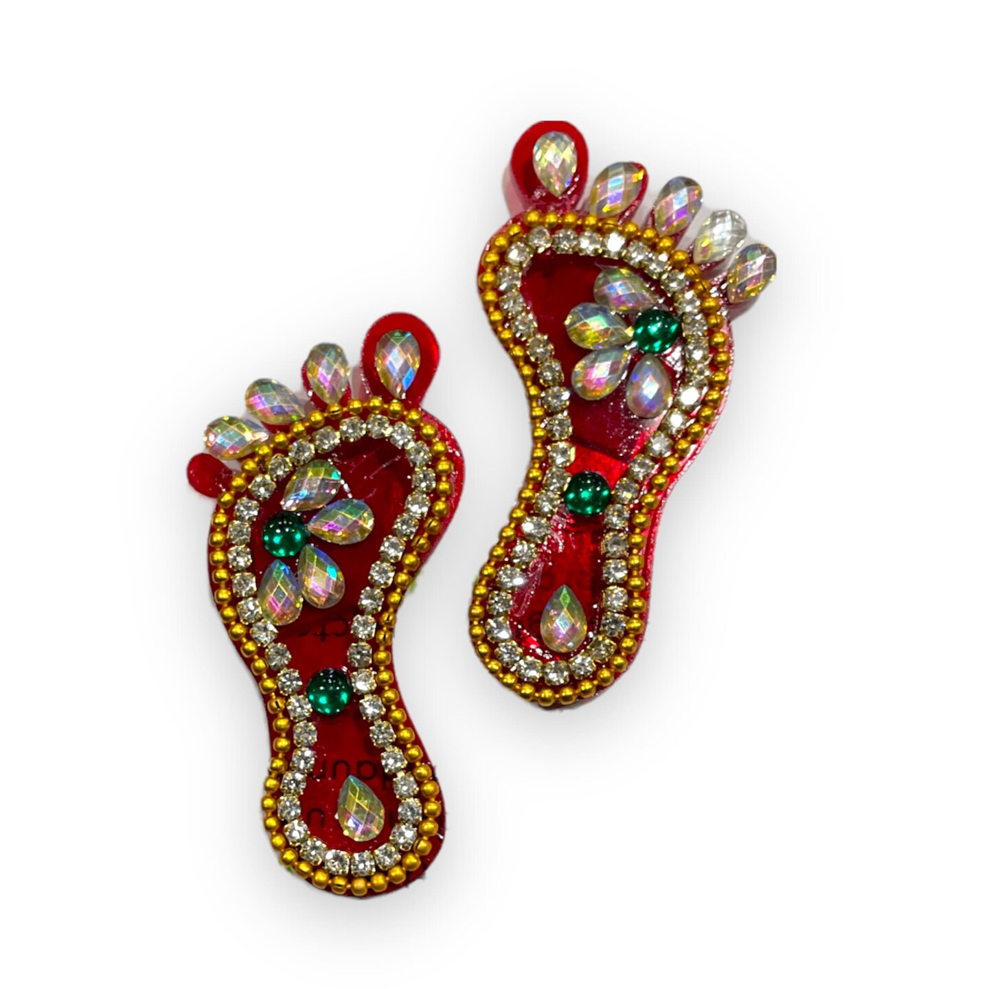 5 Sets Of Acrylic Laxmi Feet, Deewali Decor, Lakshmi Pagh, Pooja Favor ...