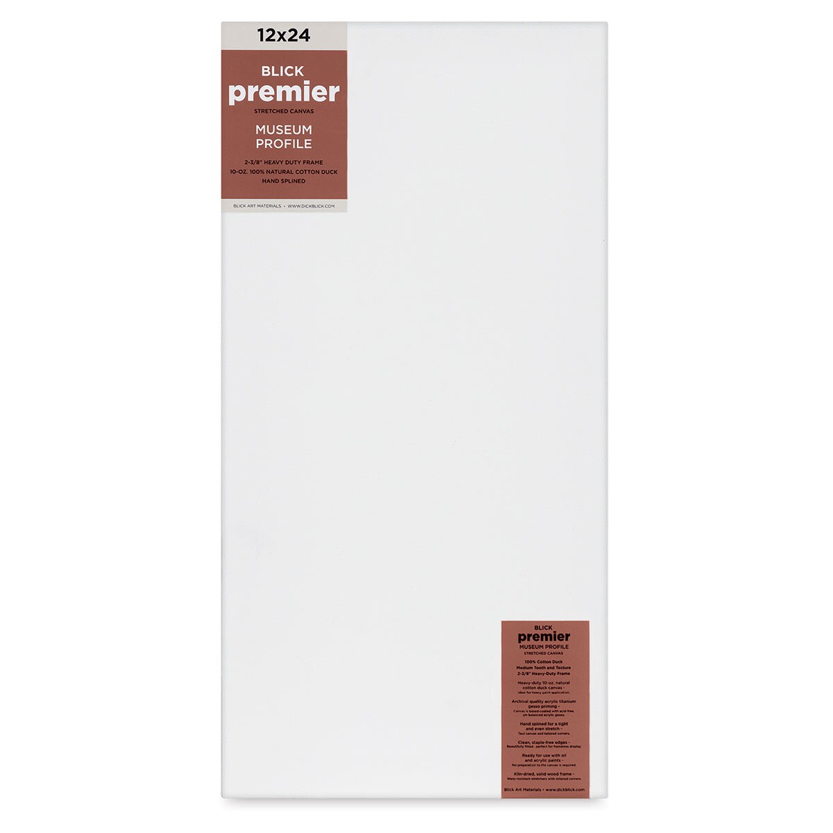 Blick Premier Stretched Cotton Canvas - Museum Profile, Splined, 12" x ...