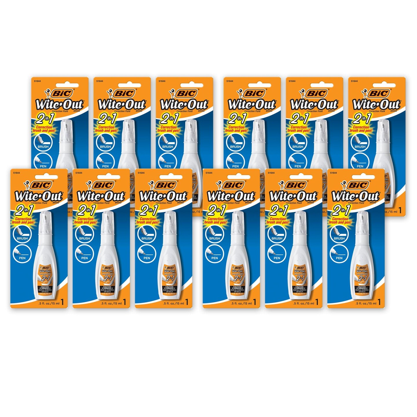 Wite Out® 2 in 1 Correction Fluid, Pack of 6 | Michaels