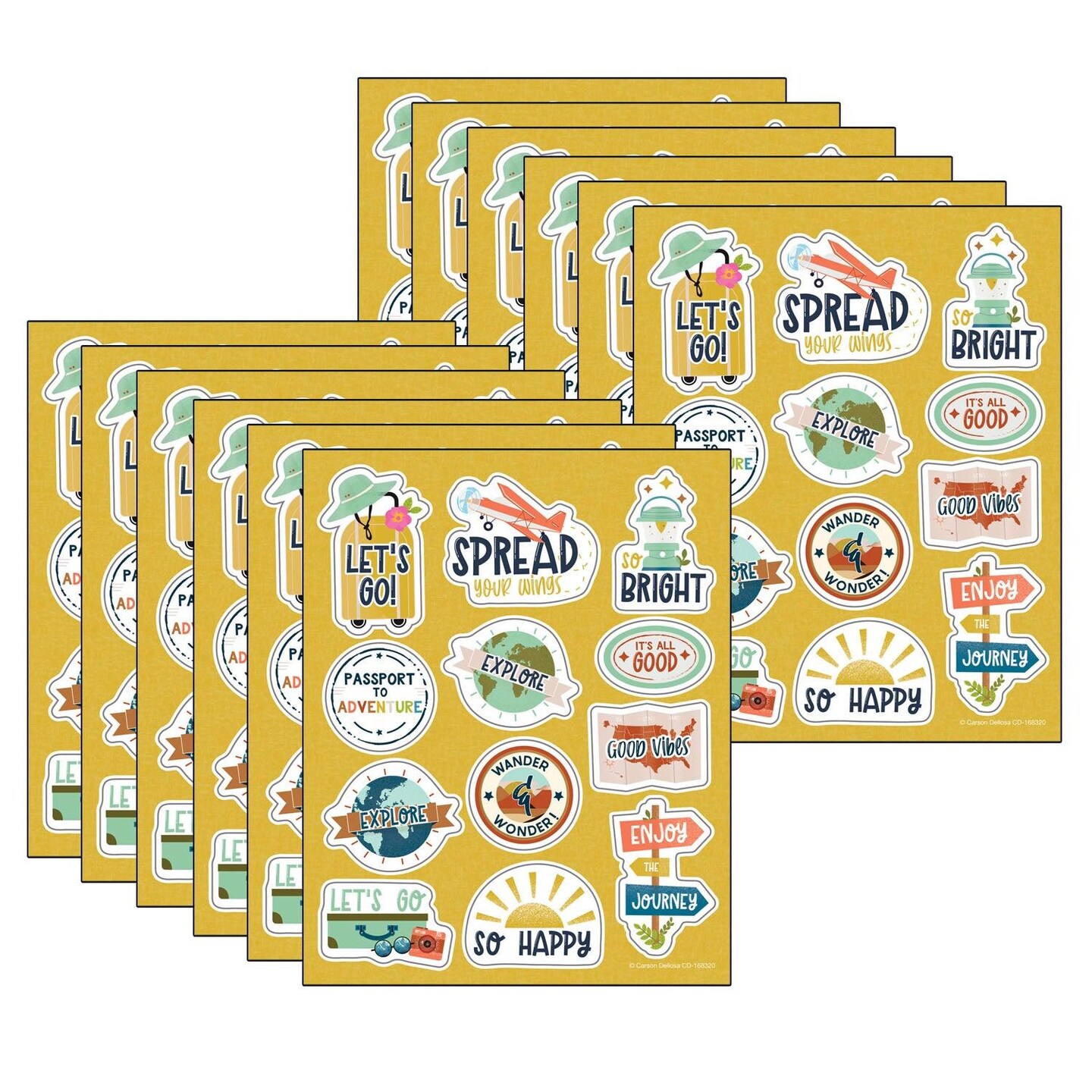Let's Explore Think Positive Motivational Stickers, 72 Per Pack, 12 ...