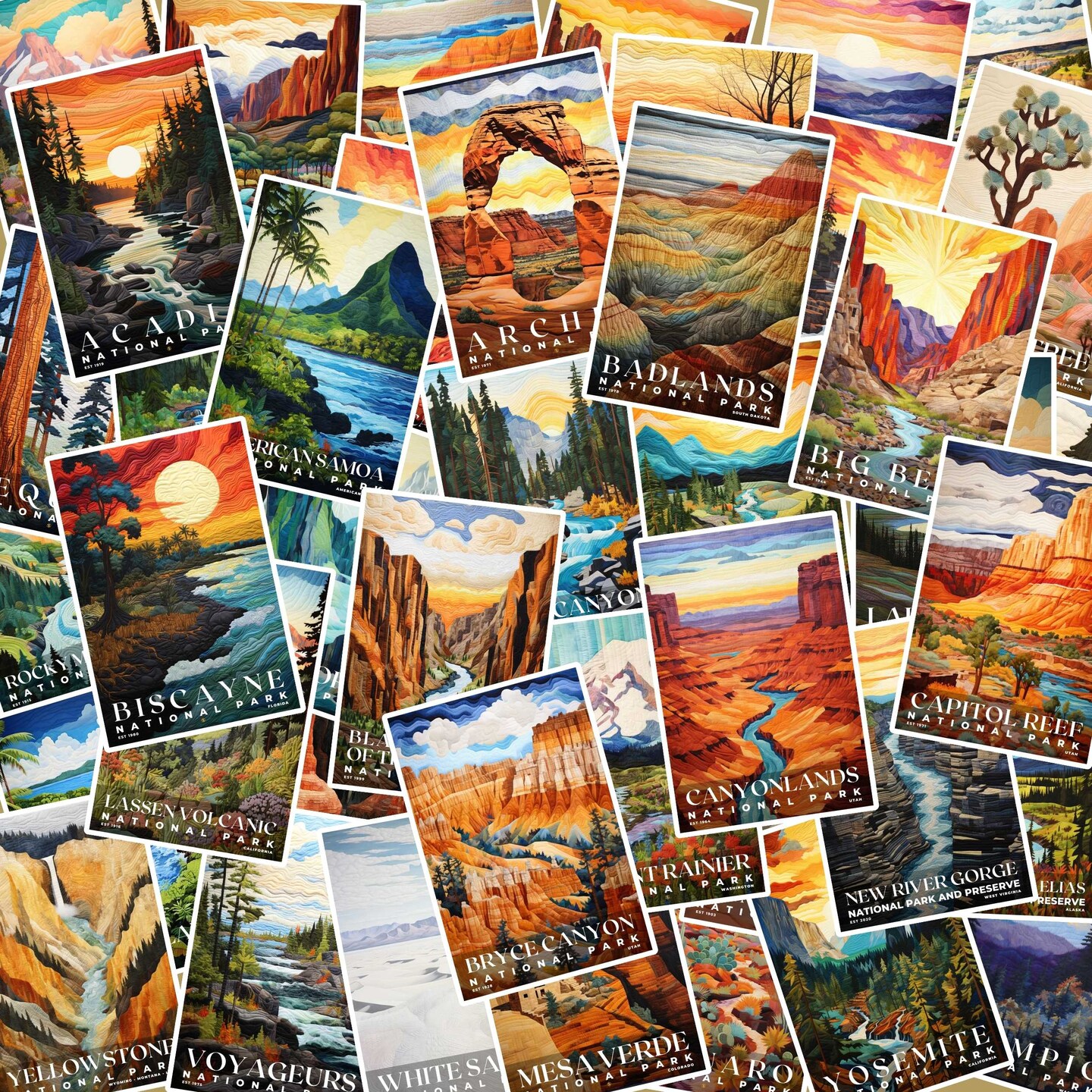 US National Park Sticker Set, National Park Gift, Travel Sticker ...