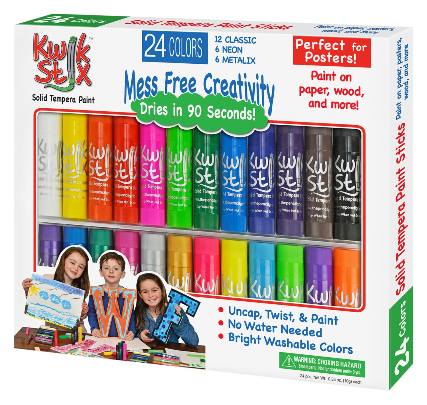 Kwik Stix Solid Tempera Paints Combo Pack, Original Size, Assorted ...