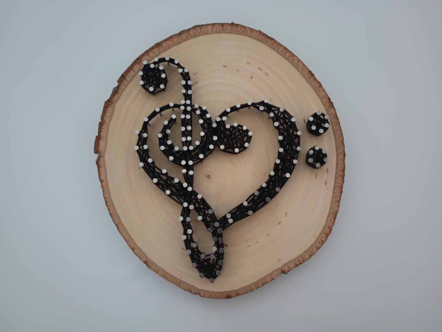 Custom Musical Heart String Art made on 8 X 6.5 inch Rustic Live Edge ...