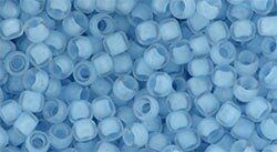 Toho Size 8 Round, Inside Color Crystal/Neon Ice Blue Lined, #976, 17 ...