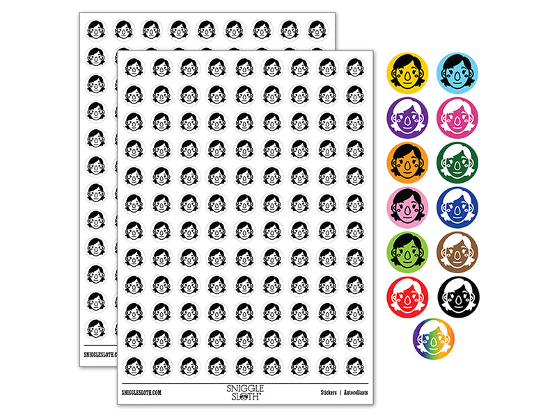 Human Female Character Face 200+ 0.50" Round Stickers | Michaels