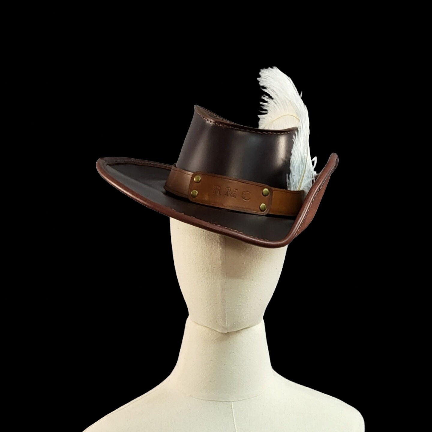 Cavalier Musketeer Hat Renaissance Pirate Leather Larp Medieval Garb ...