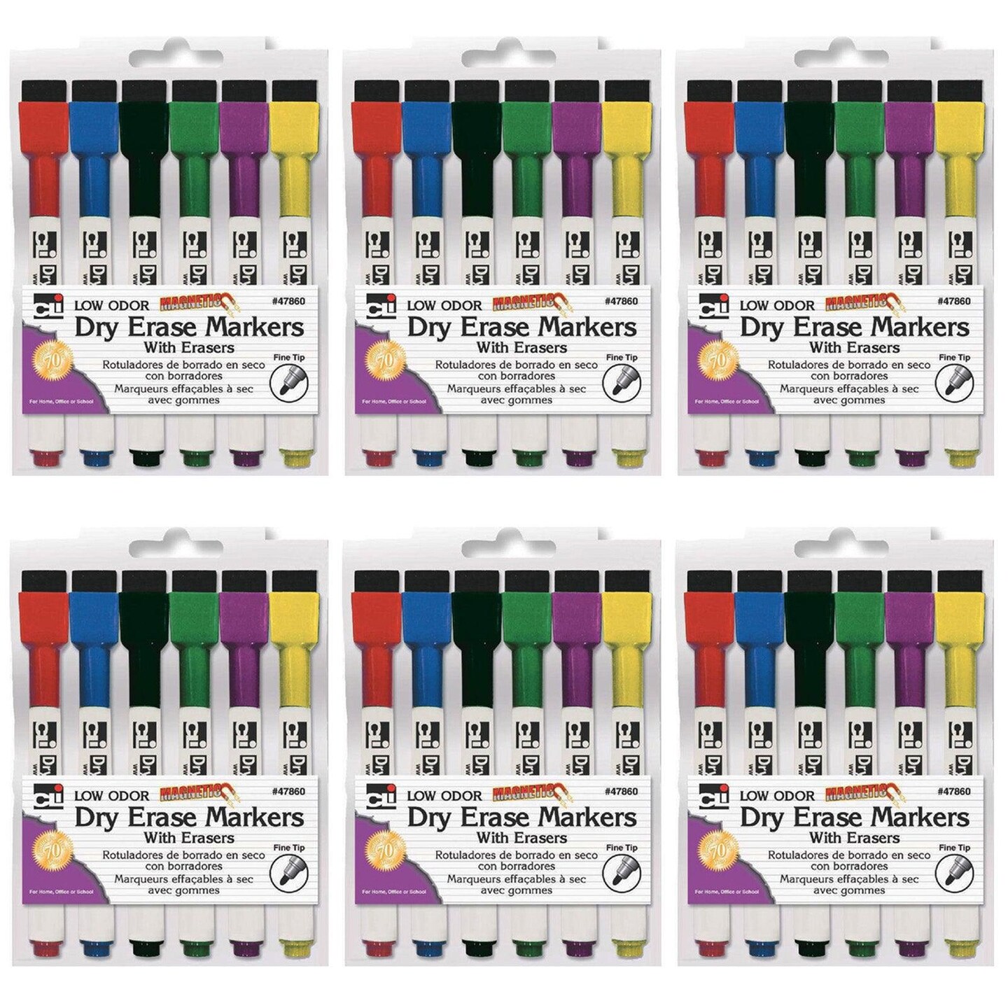 Magnetic Dry Erase Markers with Erasers, 6 Per Pack, 6 Packs | Michaels
