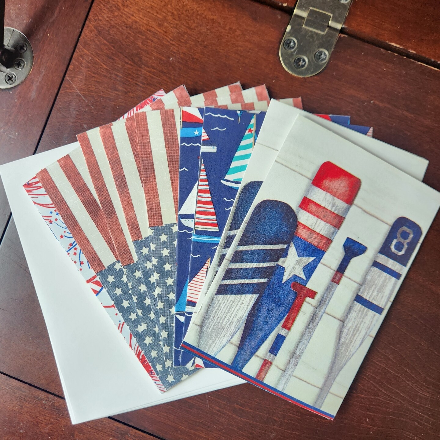 Nautical Patriotic Blank Greeting Card Note Card Set of 8 | MakerPlace ...