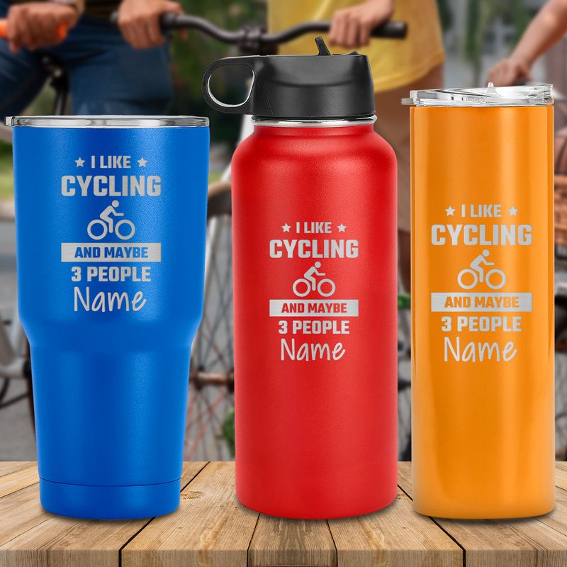 Custom Name I Like Cycling And Maybe 3 People Tumbler Cup, Stainless ...
