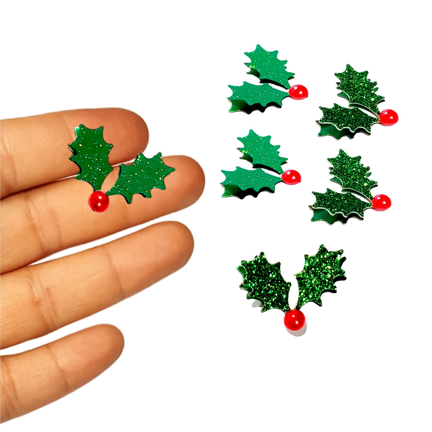 Holly leaf 1” Christmas Holly berry paper embellishments | MakerPlace ...