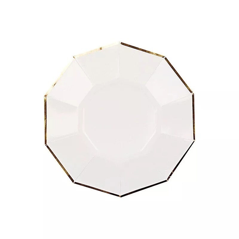 25 WHITE 7" Decagon Salad Dinner Paper Plates | Michaels