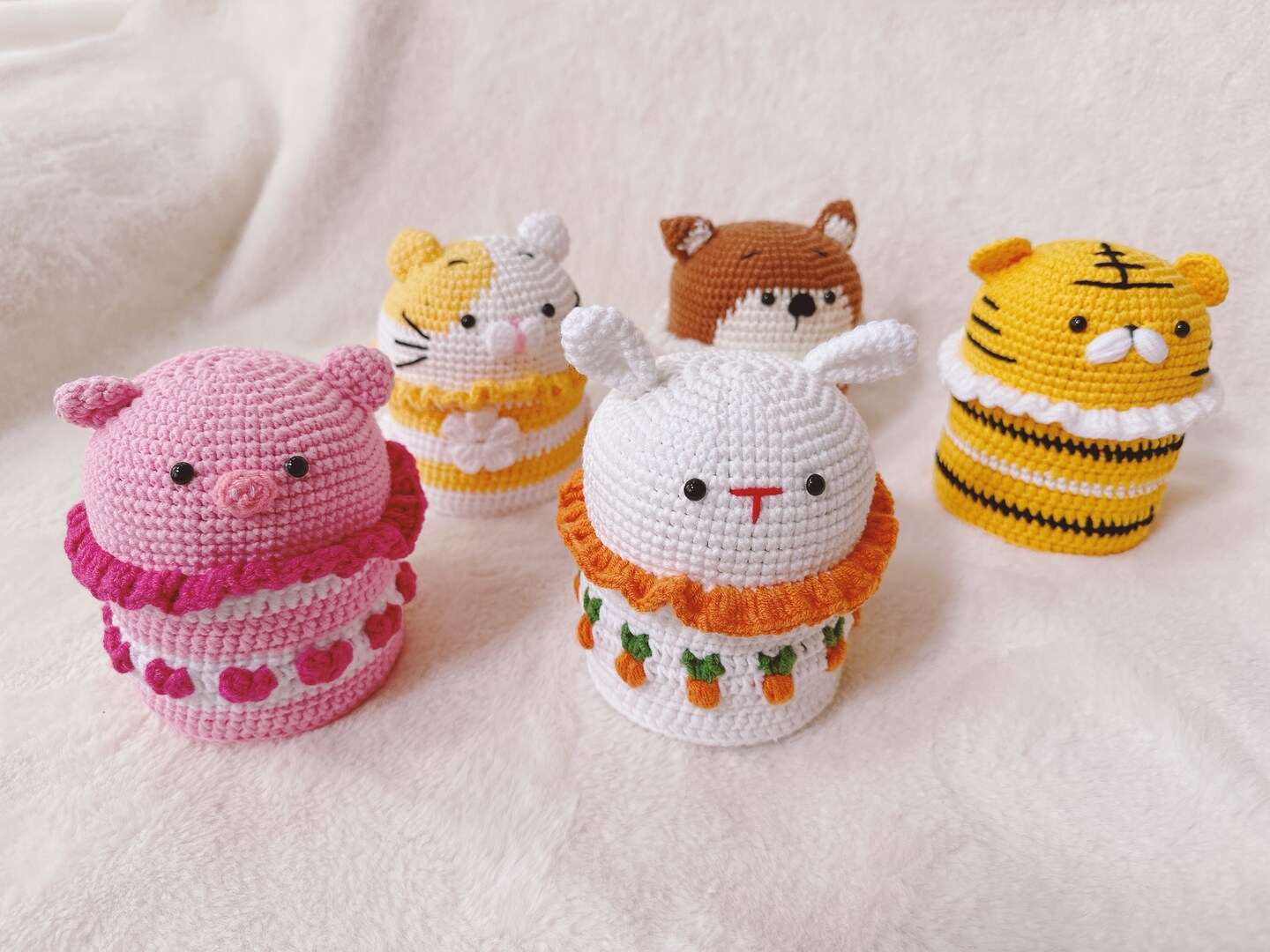 Handmade Crochet Amigurumi Jar | Animals Plushy Box Container| Birthday ...