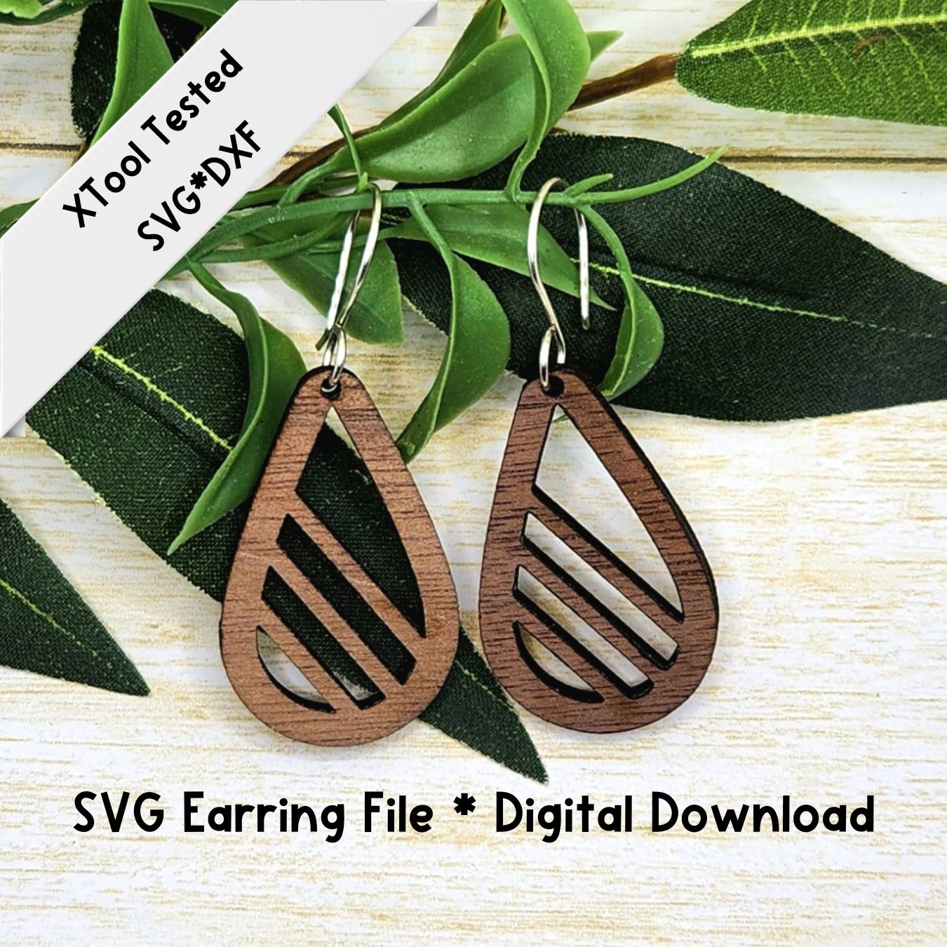 Dangle Teardrop SVG Earring File, Laser Cut Wood Earrings, Cut Out ...