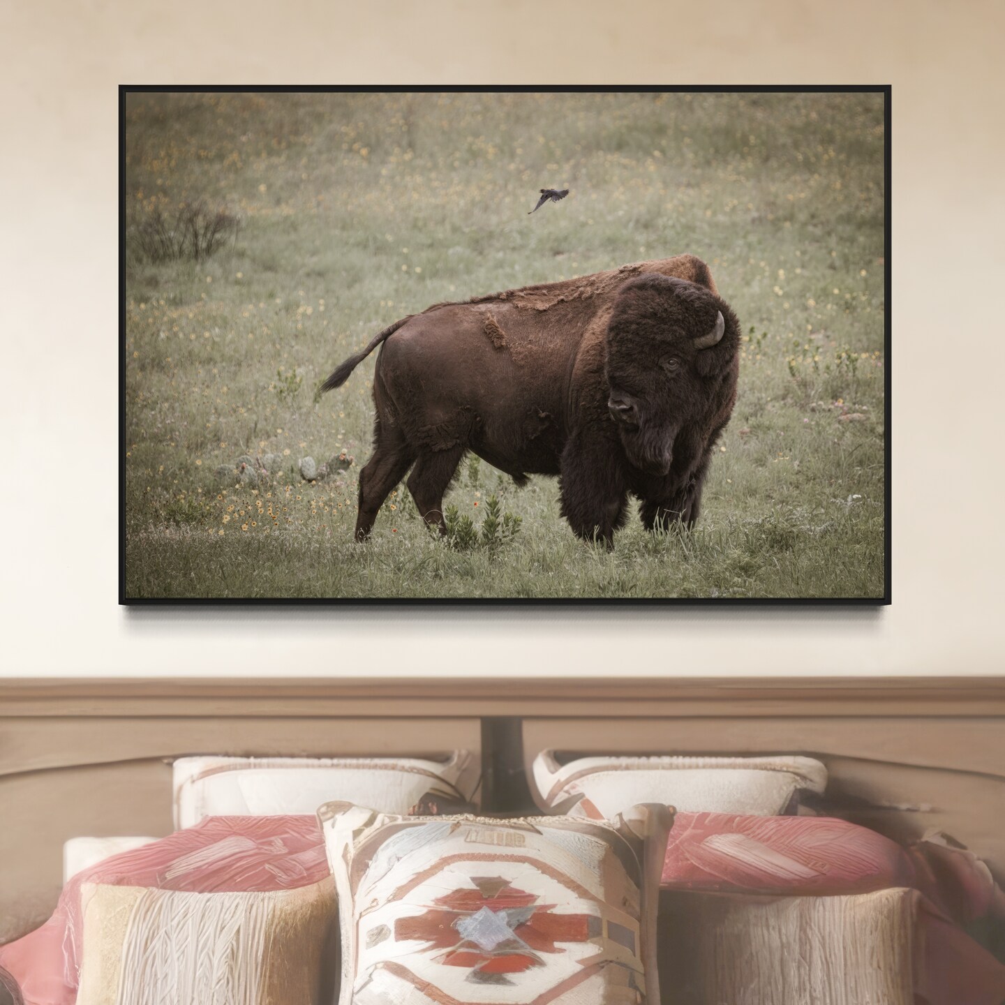Bison Canvas Print - Buffalo Art - Large Western Decor Photo Wall Art ...