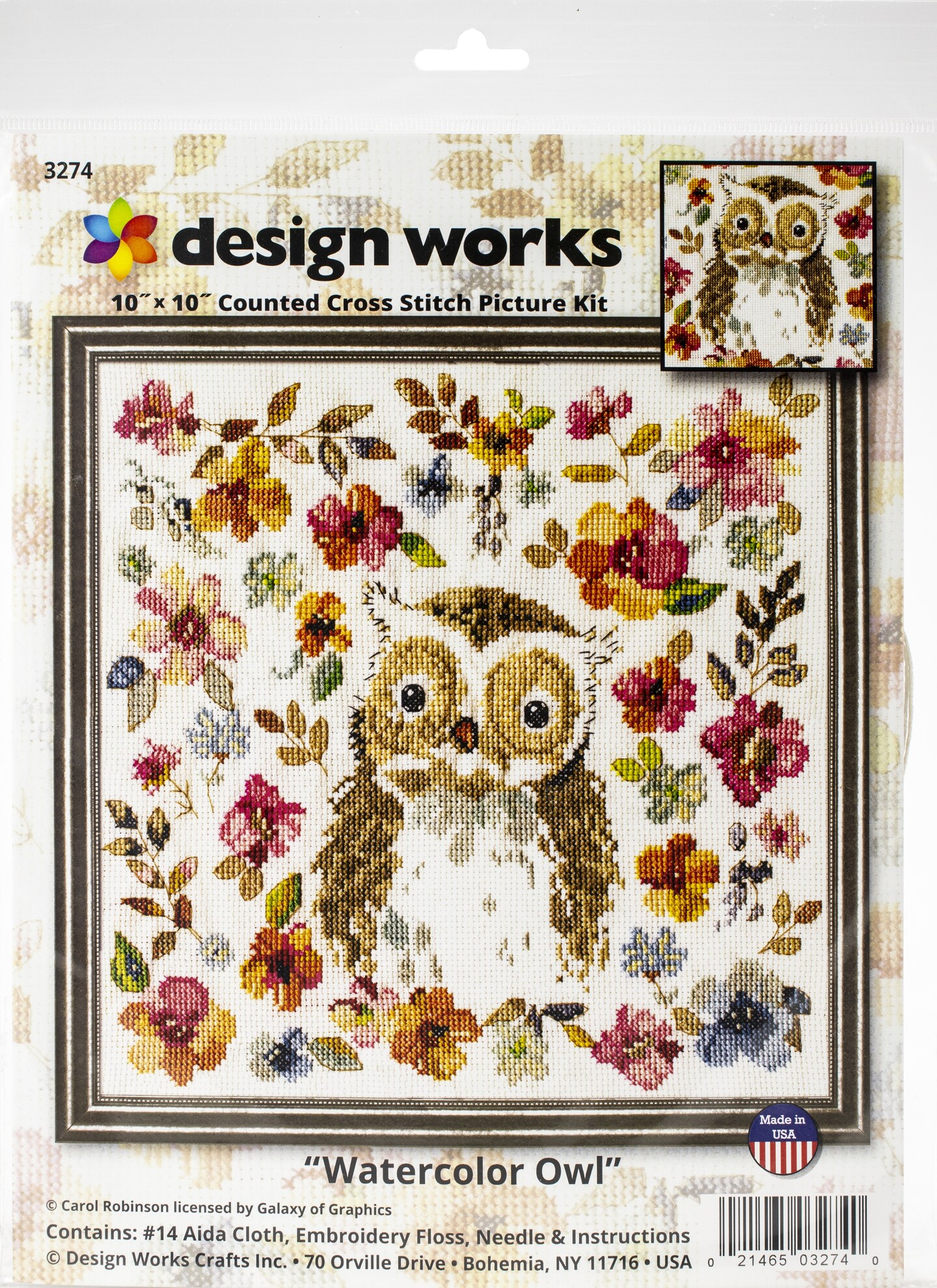 Design Works Counted Cross Stitch Kit 10"X10"-Owl | Michaels