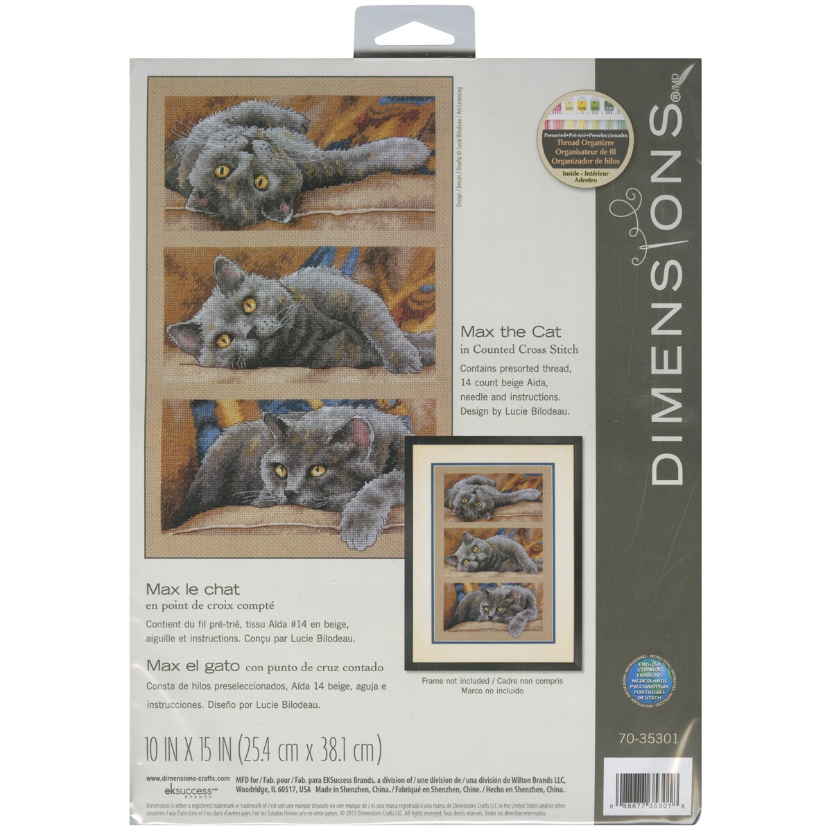 Dimensions Counted Cross Stitch Kit 10"X15"-Max The Cat (14 Count ...
