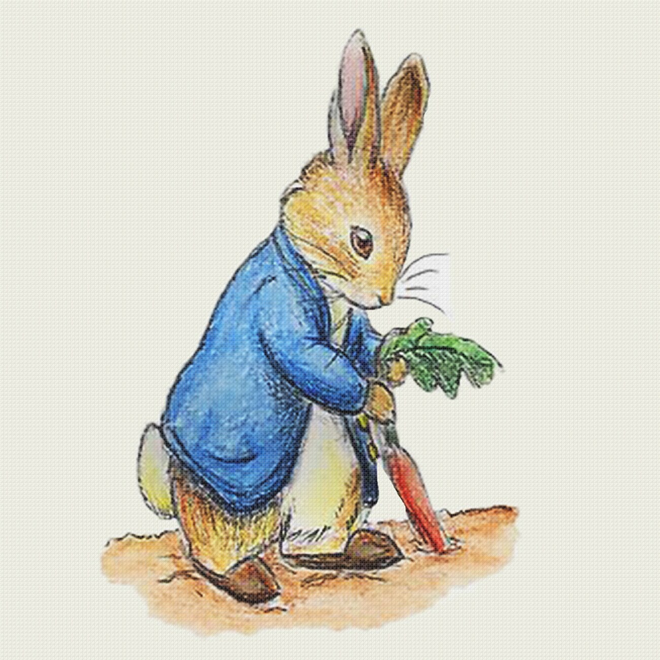 Beatrix Potter Peter Rabbit Digs Carrots Counted Cross Stitch Pattern ...