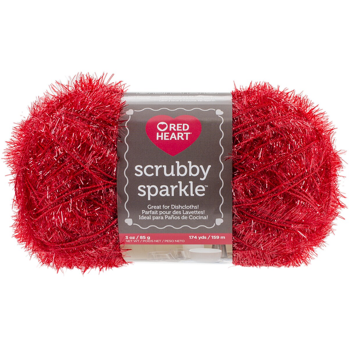 Red Heart Scrubby Sparkle Yarn-Strawberry | Michaels