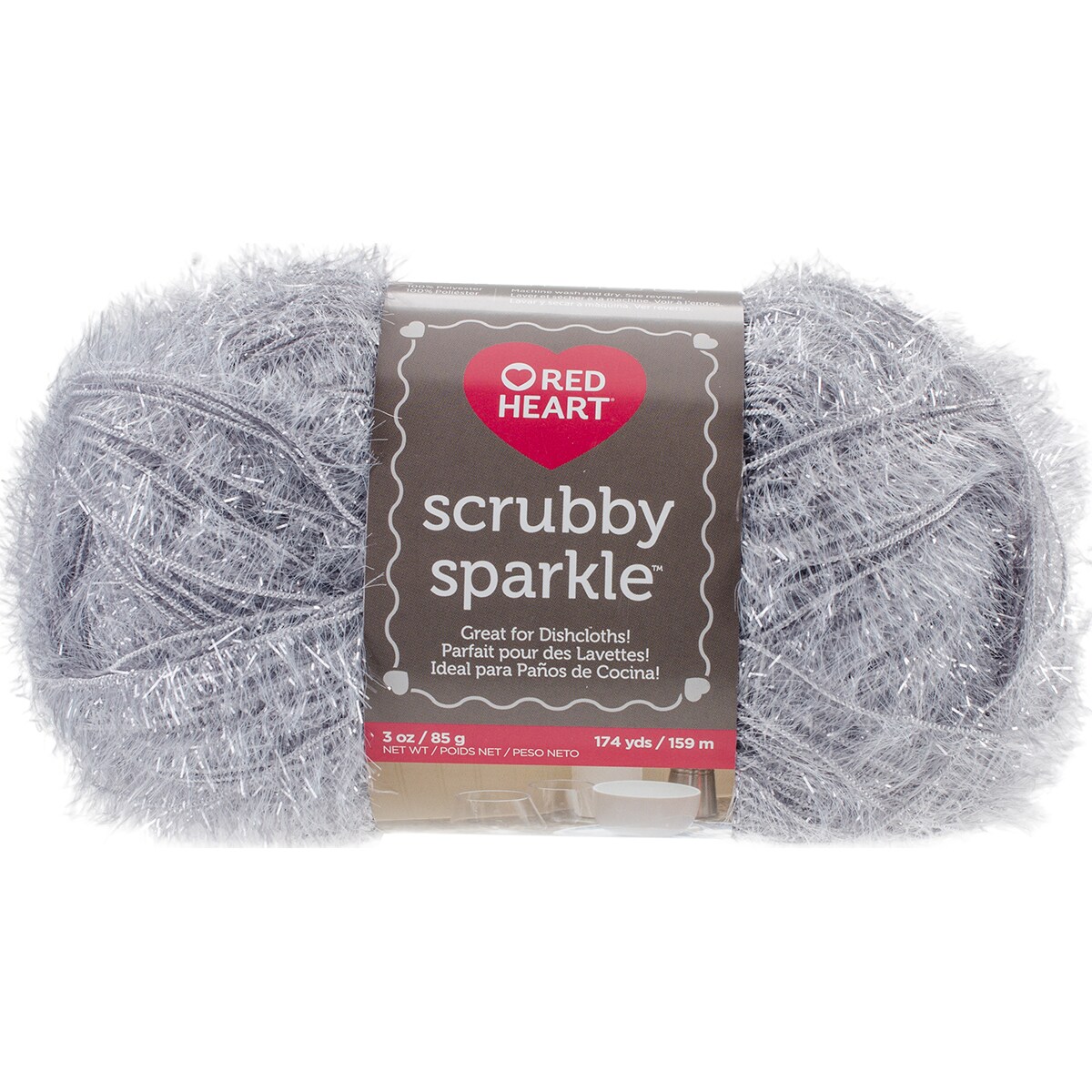 Red Heart Scrubby Sparkle Yarn-Oyster | Michaels