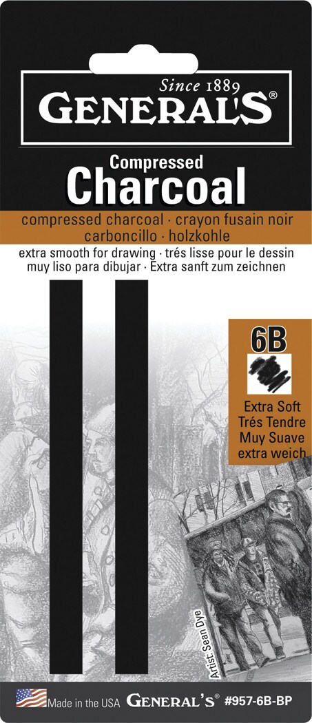 General Pencil Compressed Charcoal Set, 6B, Soft, 2/Pkg. | Michaels