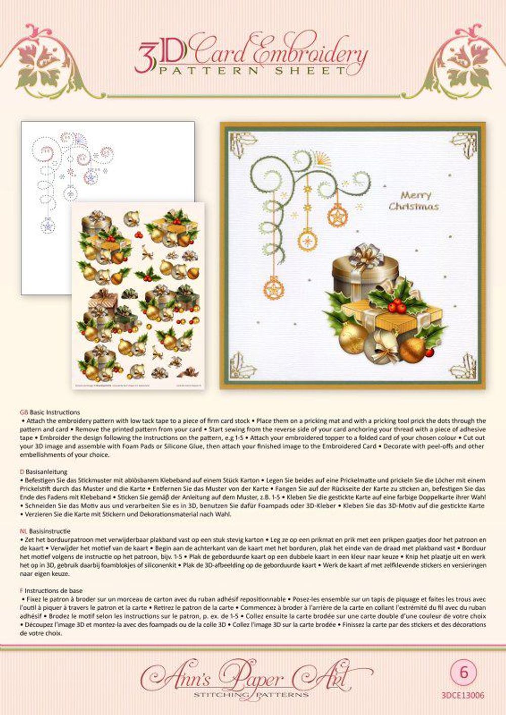 Ann's Paper Art Ann Paper Embroidery Pattern - Christmas Gifts | Michaels