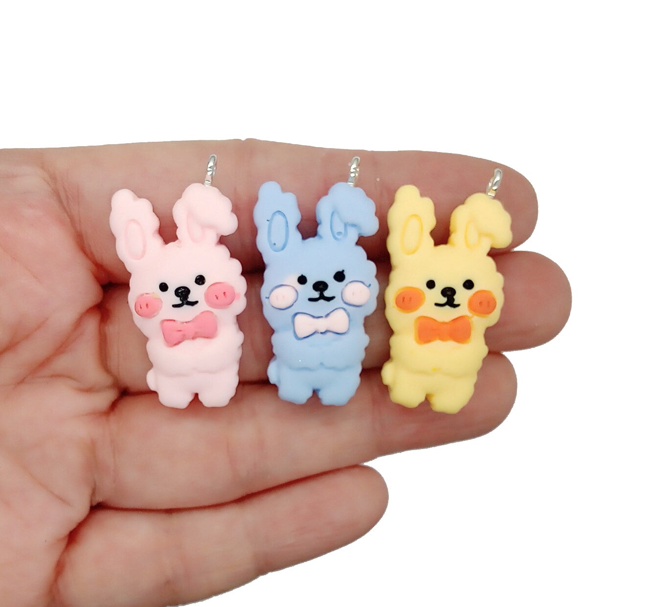 Cute Bunny Charms, 6 pieces in Mixed Pastel Colors, Adorabilities ...