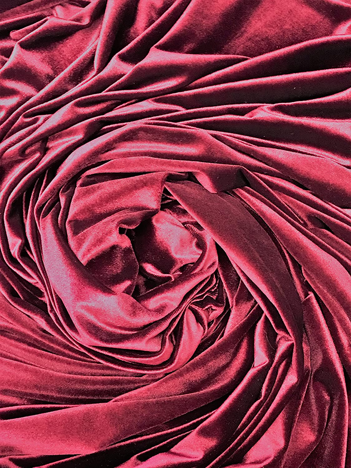 1 Yard Stretch Velvet Fabric Medium Weight Soft Sheen 4-Way Stretch 58/ ...