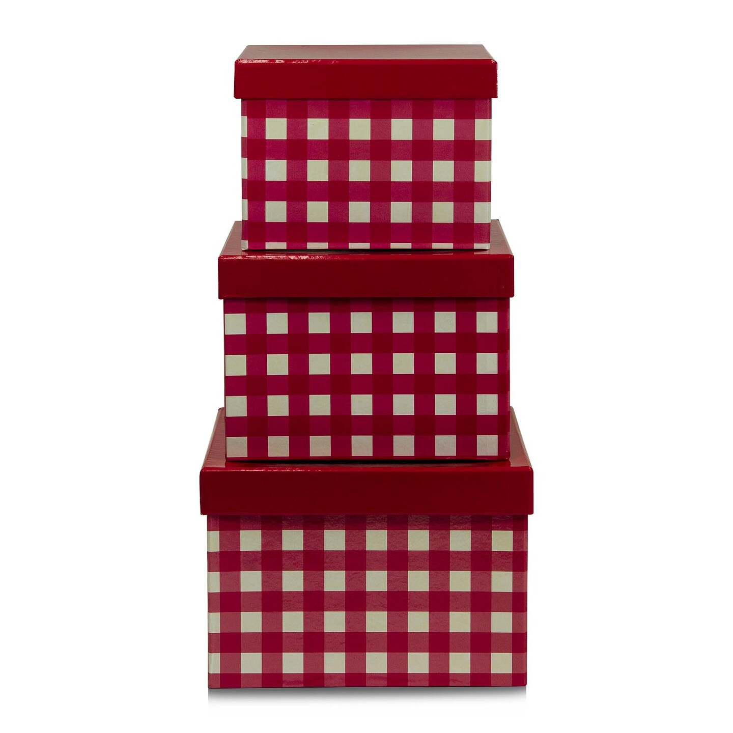 Square Plaid Box - Red / 3 pc. Set | Michaels