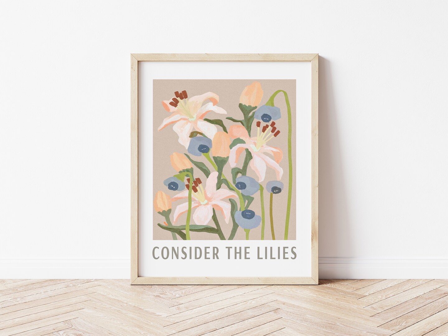 Christian Wall Art "Consider the Lilies" Bible verse art modern wall ...
