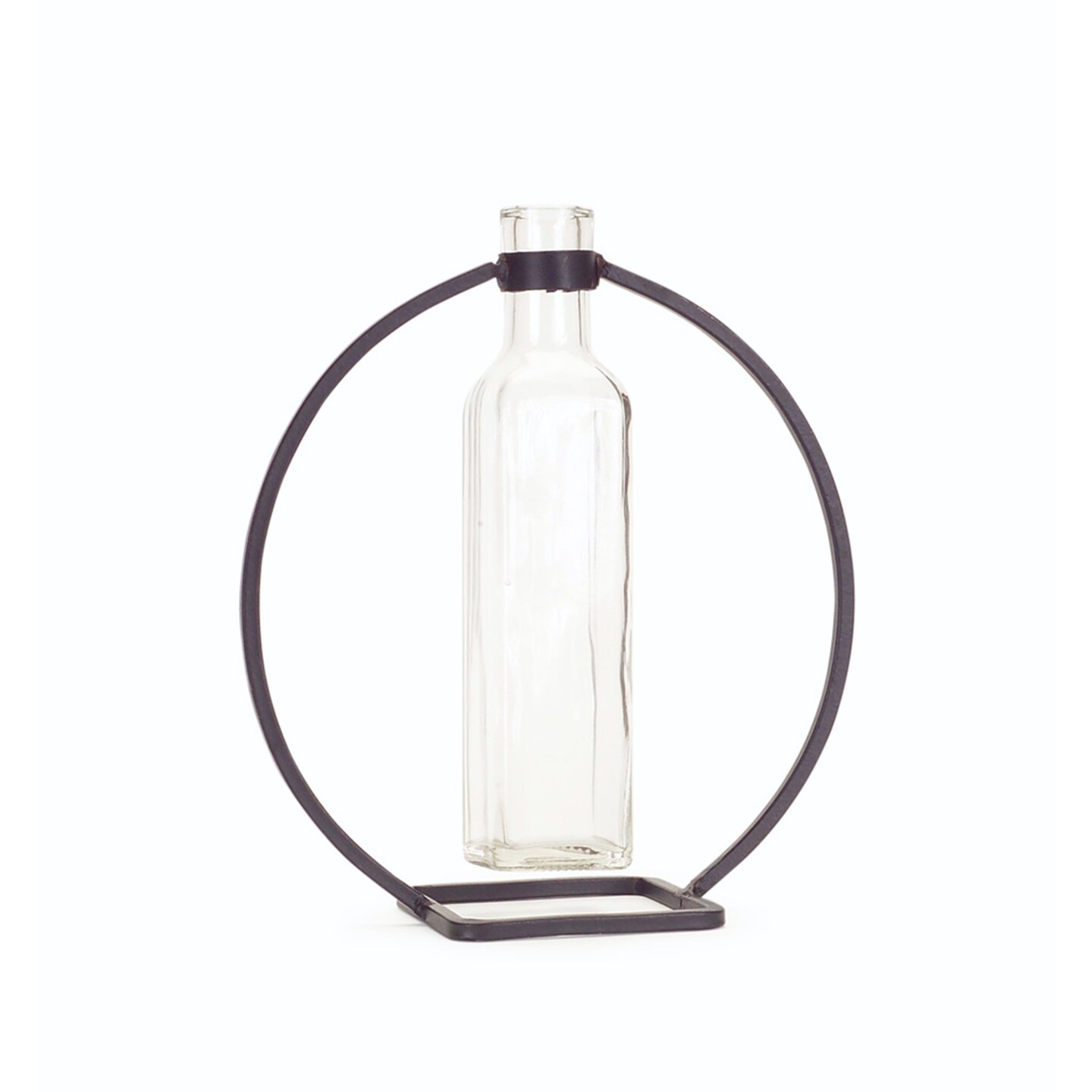 Melrose Set of 4 Hanging Vases in Circle Stand 9", Color: Clear | Michaels