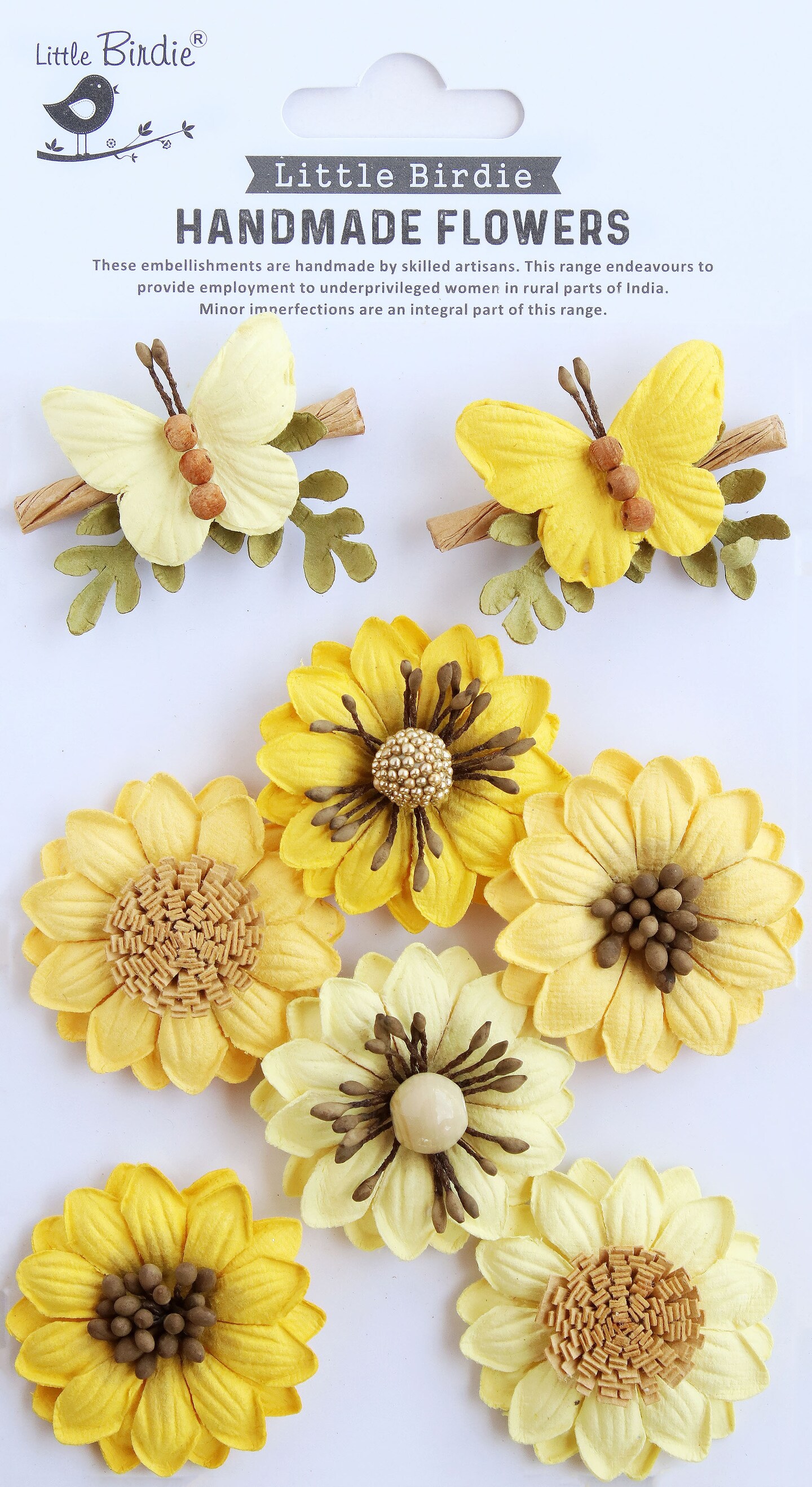 Little Birdie Arcadia Paper Flowers 8/Pkg-Sunshine | Michaels