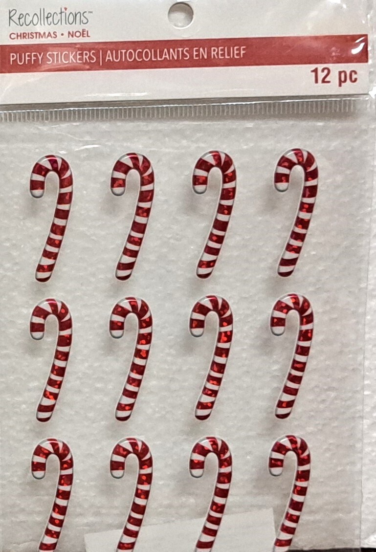 Recollections Christmas Candy Canes Dimensional Puffy Stickers | Michaels
