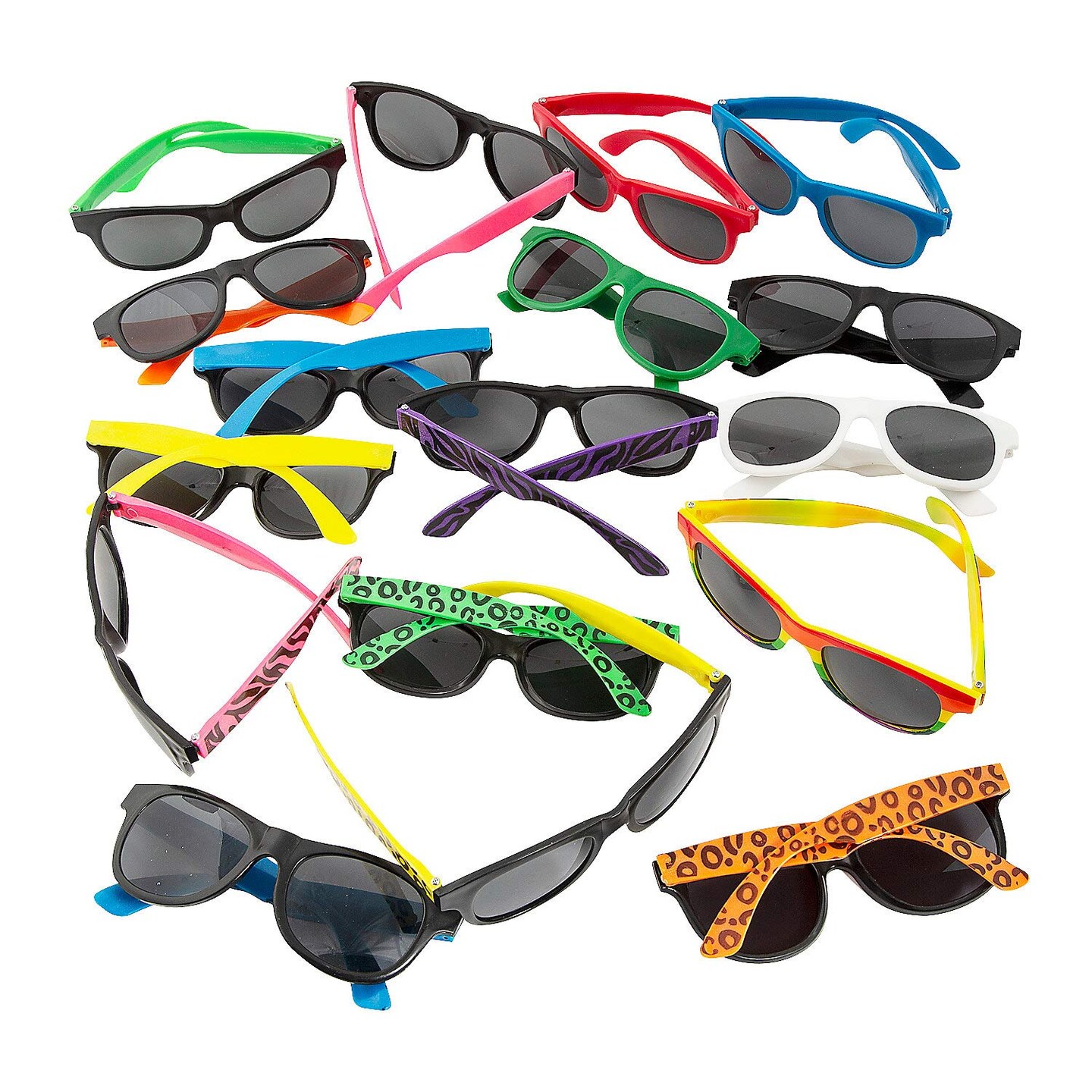 Adults Solid Colored & Patterned Sunglasses Assortment 5" x 5" 48 ...