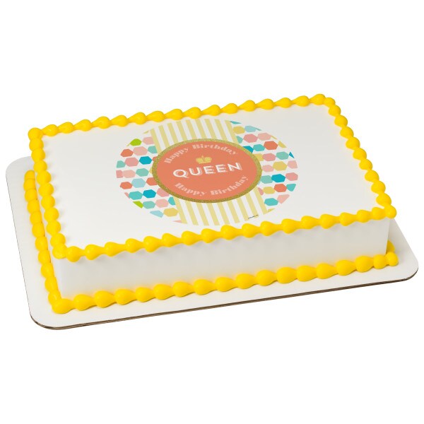 Happy Birthday Queen Edible Cake Topper Image 1/4 sheet | Michaels