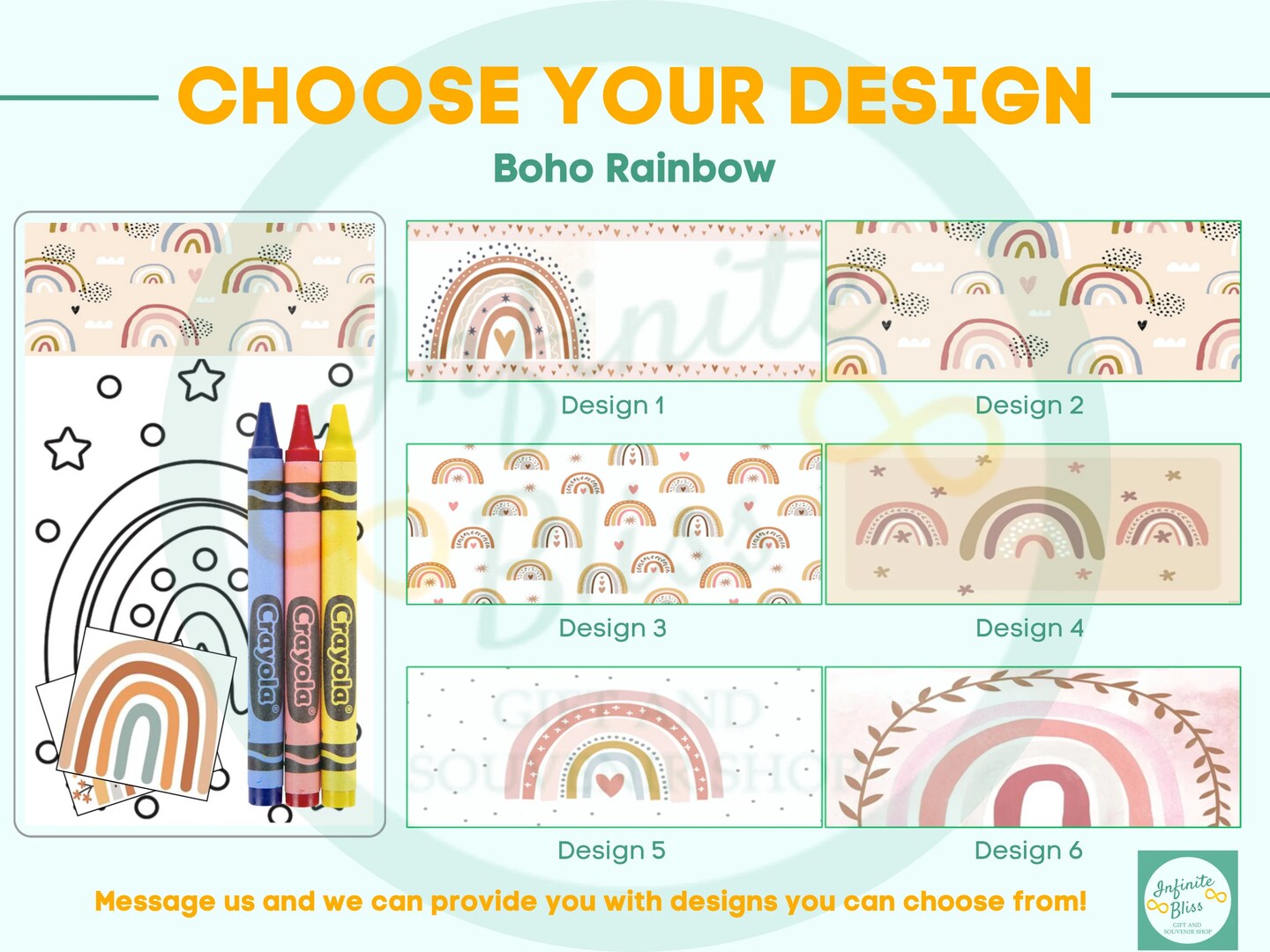 Boho Rainbow Coloring Packs | Boho Rainbow Coloring Pages | Birthday ...