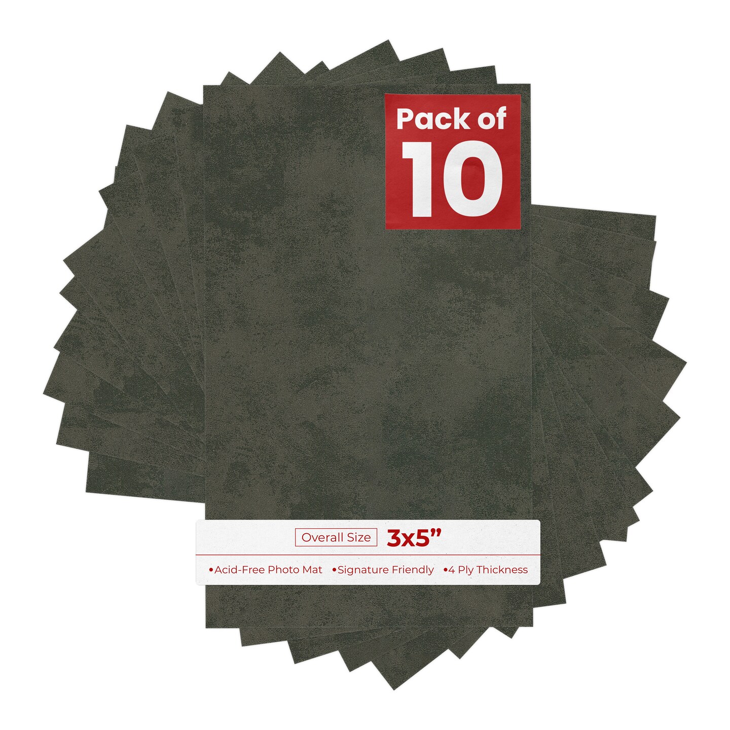 Earthen Gray 3x5 Inch Uncut Mat Board - Blank Sheets, No Opening, Color ...